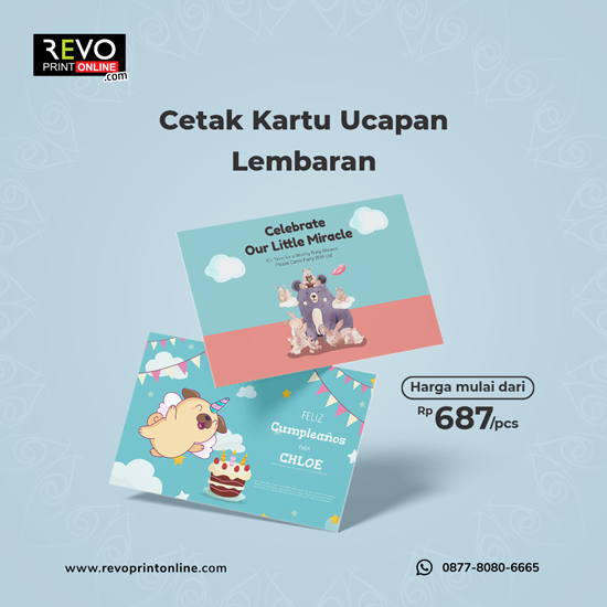 Cetak Kartu Ucapan Custom - Postcard A6 | Revo Print Online