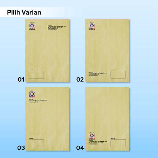 Amplop Coklat Folio/F4/A4 Express | Template REVO | Revo Print Online